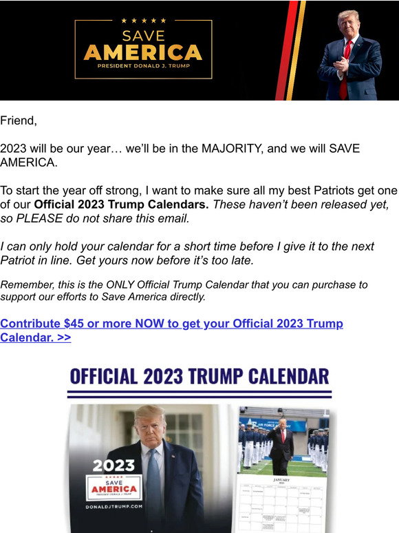 Donald J. Trump: 2023 will be historic | Milled
