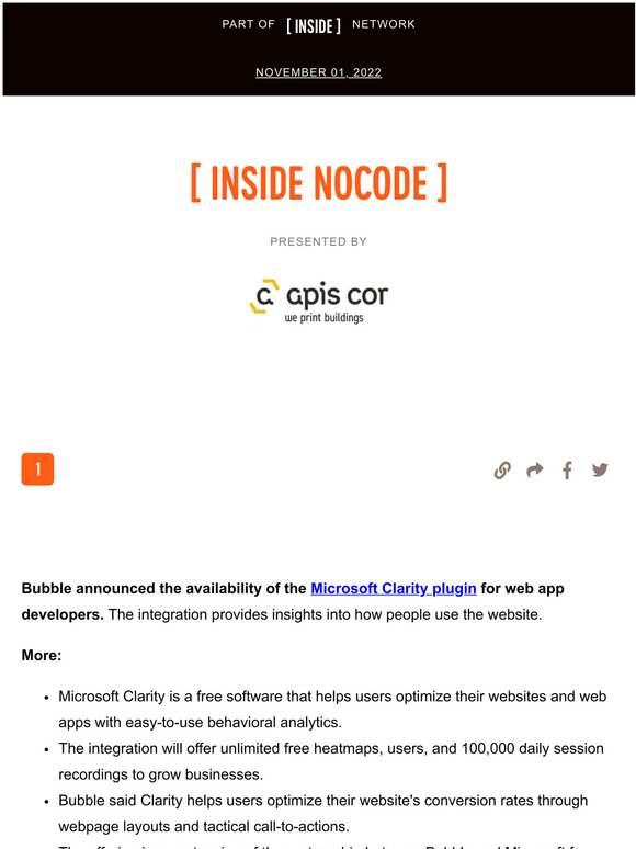 Inside: Clarity plugin available in Bubble / AppSheet databases' public ... Inside: Clarity plugin available in Bubble / AppSheet databases' public ...