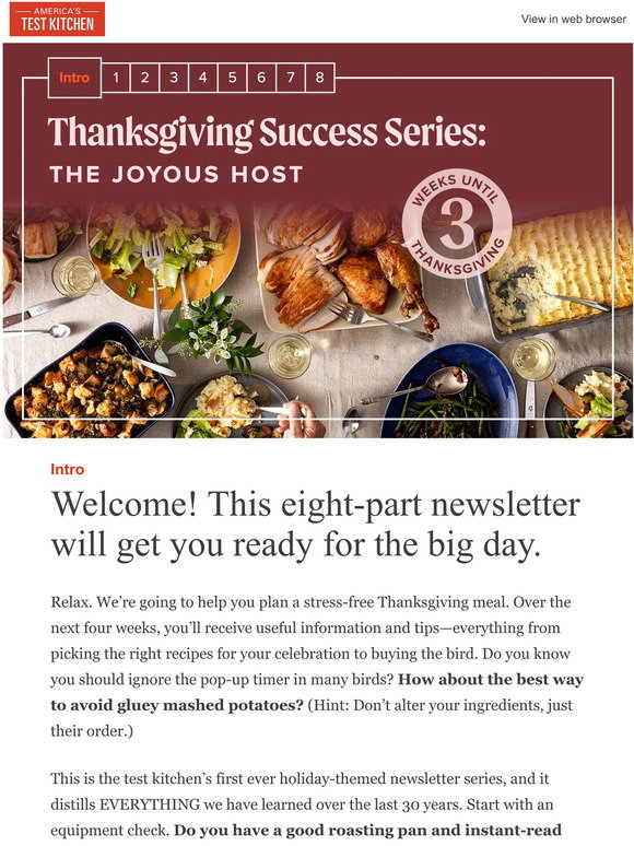 America's Test Kitchen: Welcome to our Thanksgiving Success Series ...