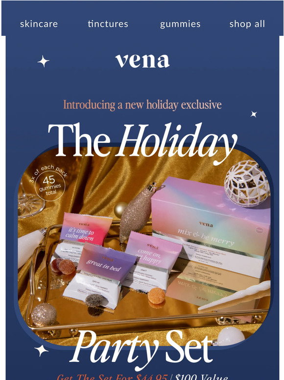 Vena CBD: 🎁 Get ready with our Holiday Party Set ($100 Value) 🎉 | Milled