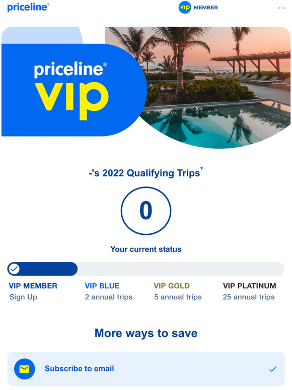 Priceline: Enclosed: Your Monthly VIP Summary | Milled