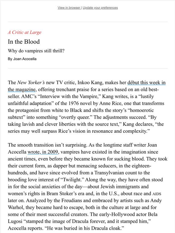 The New Yorker: The Evolution of the Vampire | Milled