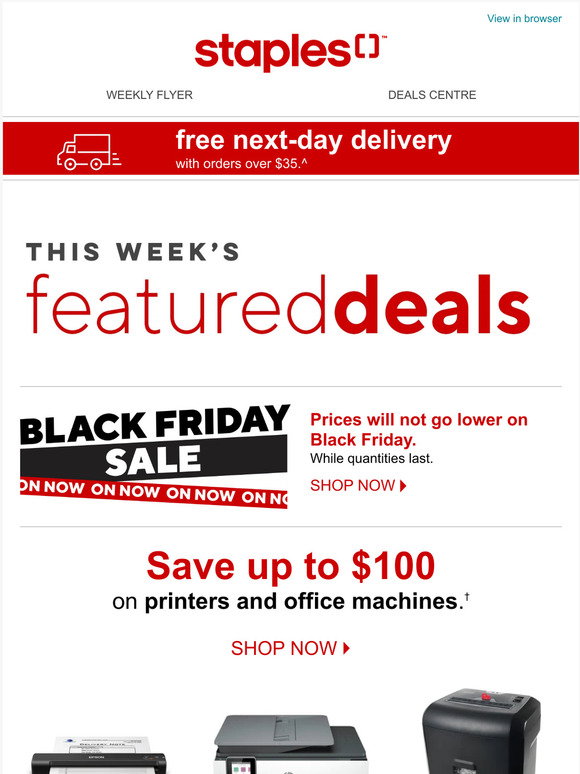 Staples: Black Friday deals are here! 💸 | Milled