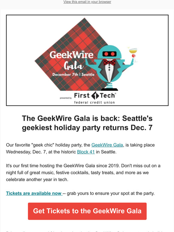 GeekWire: The GeekWire Gala is back | Milled