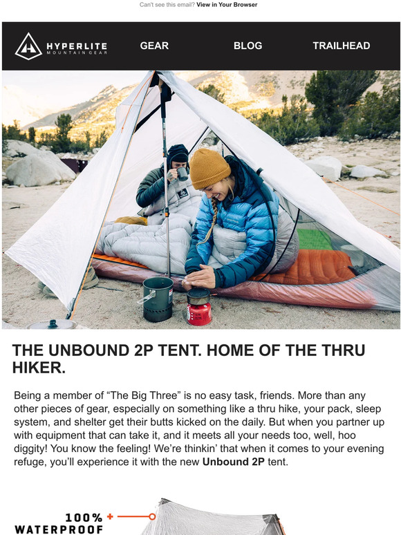 Hyperlite Mountain Gear: Introducing the Unbound 2P Tent! | Milled