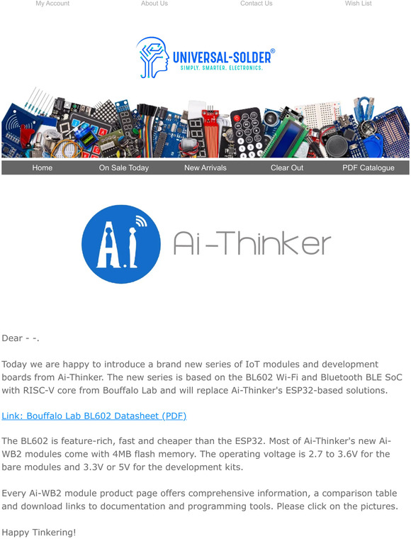Universal-Solder: NEW: Risc-V Wi-Fi Bluetooth modules from Ai-Thinker ...