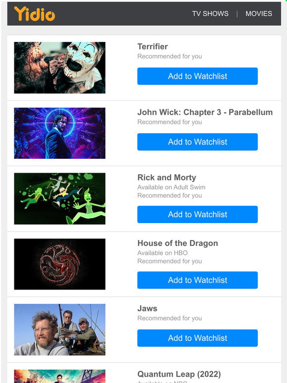 Yidio: Your Thursday Must Watch List: Terrifier | Rick and Morty and ...