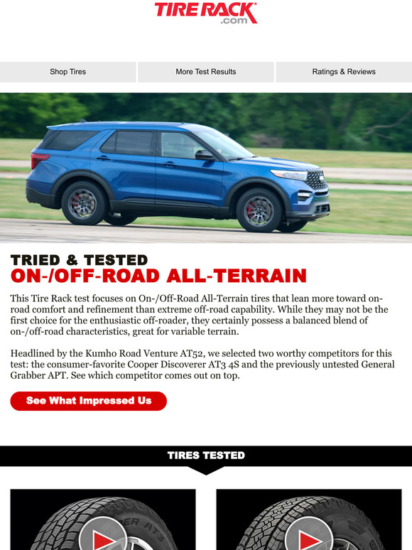 Tire Rack: Tried & Tested: On-/Off-Road All-Terrain | Milled