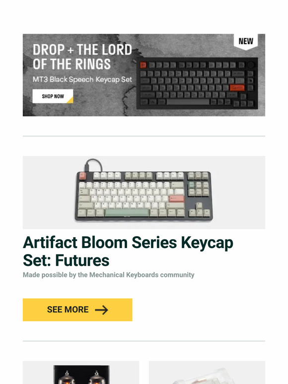 Drop: Artifact Bloom Series Keycap Set: Futures, xDuoo TA03S Tube ...