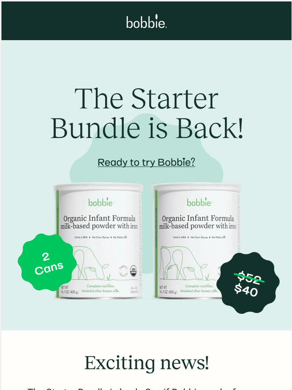 Bobbie: Reminder: Get Your Bobbie Starter Bundle! | Milled