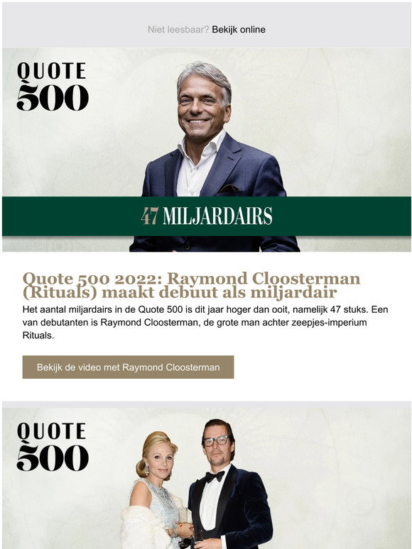 Quote: Raymond Cloosterman debuteert in Quote 500-negennullenclub ...