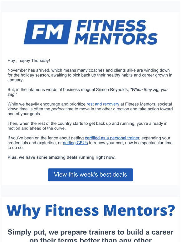 Fitness Mentors: When they zig, you zag | Milled