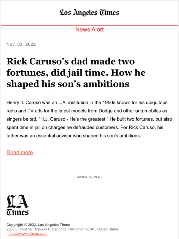 Los Angeles Times: Rick Caruso’s dad made two fortunes, did jail time ...