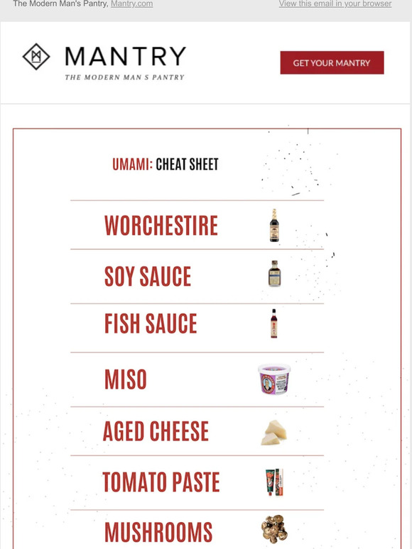 Mantry: Umami Cheat Sheet | Milled
