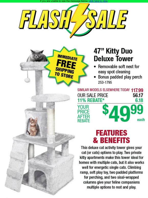 Menards: Deluxe Cat Tower for $49.99! | Milled