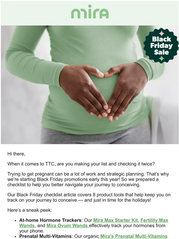 Mira Fertility: Your November TTC checklist 👶🏽 | Milled