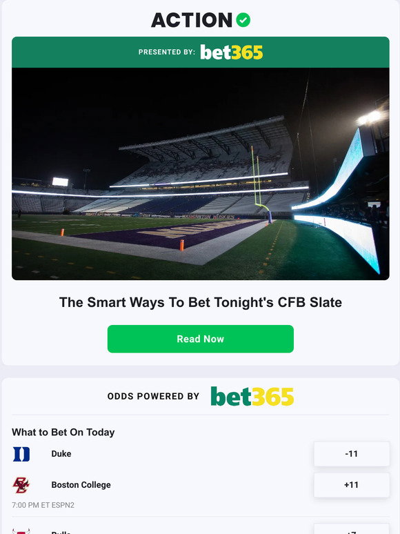Action Network: Tonight's 3 Best CFB Picks | Milled