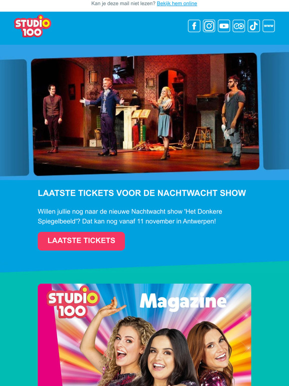 Studio 100: Laatste tickets voor Nachtwacht show 🎶 | Milled