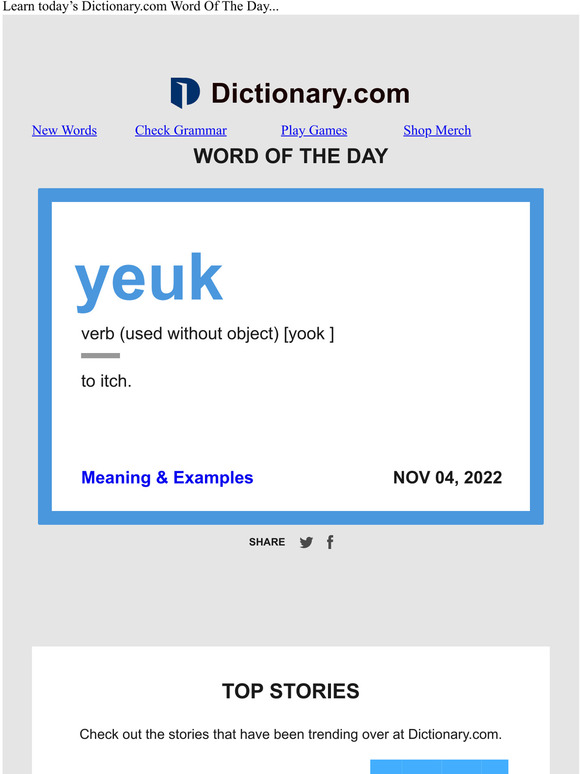 Dictionary.com: yeuk | Science Word Of The Week | Milled