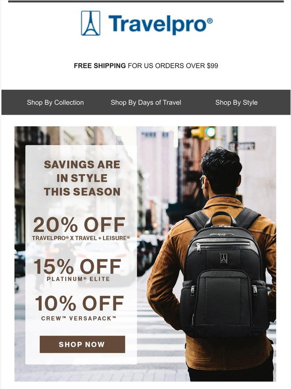 Travelpro: Savings are ALWAYS in Season! | Milled