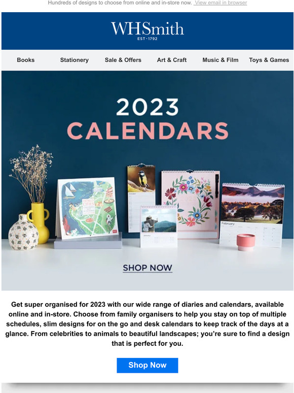 WHSmith: 2023 Calendars and Diaries - Online and In-store Now! ️ | Milled