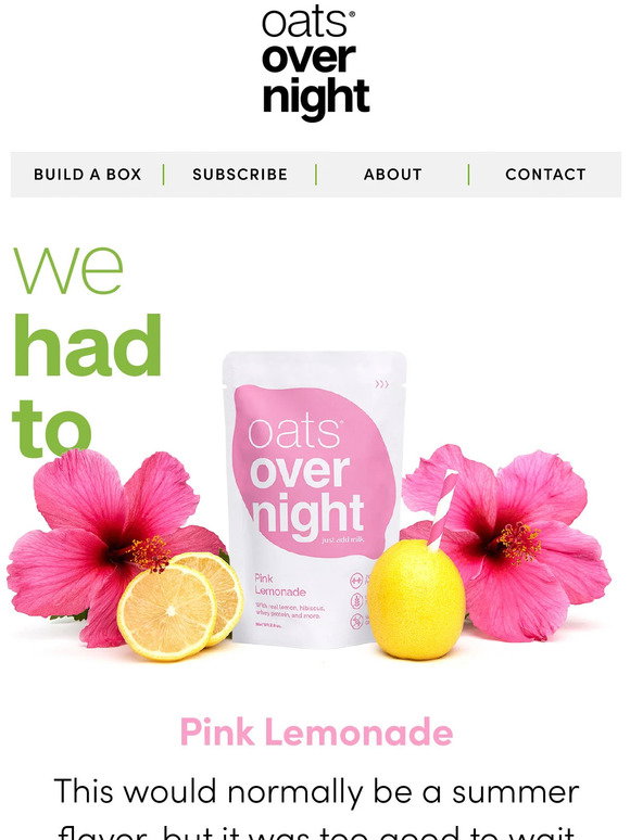 Oats Overnight: Pink Lemonade’s so good, we couldn’t wait. | Milled