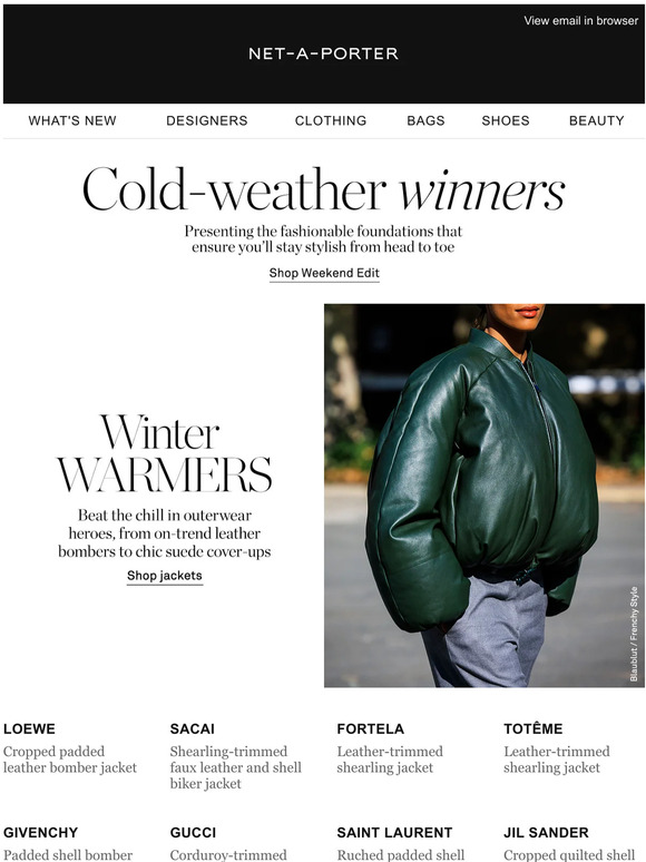 Net-A-Porter: Key jackets and boots to buy now | Milled