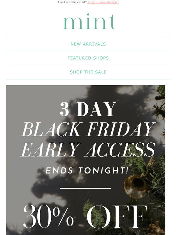 Mint Clothing: 30% OFF Black Friday Early Access | Milled