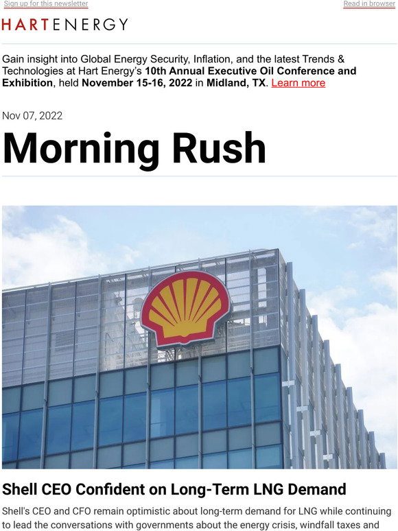 Hart Energy: Morning Rush: Shell C-Suite Confident in LNG Demand; Forty ...