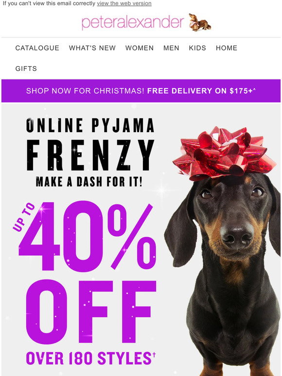 Peter Alexander: Dash online now, PJ Frenzy up to 40% Off selected ...