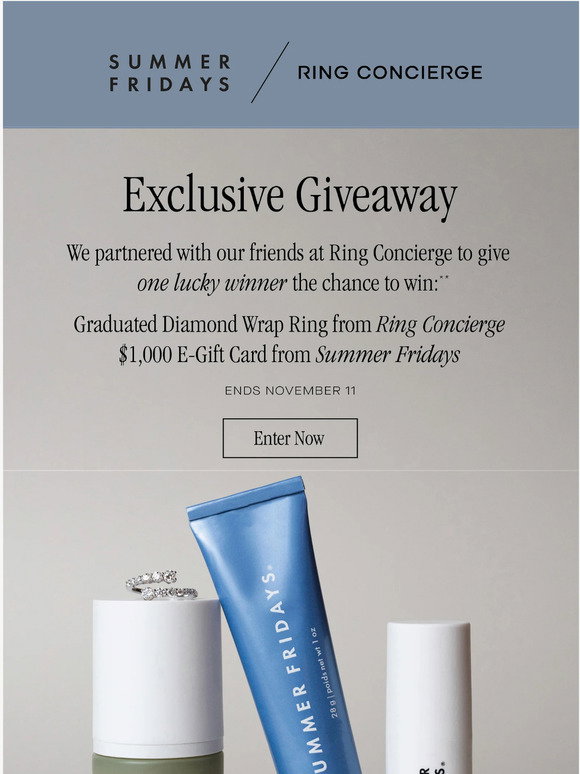 Summer Fridays: Giveaway! Ring Concierge x Summer Fridays | Milled