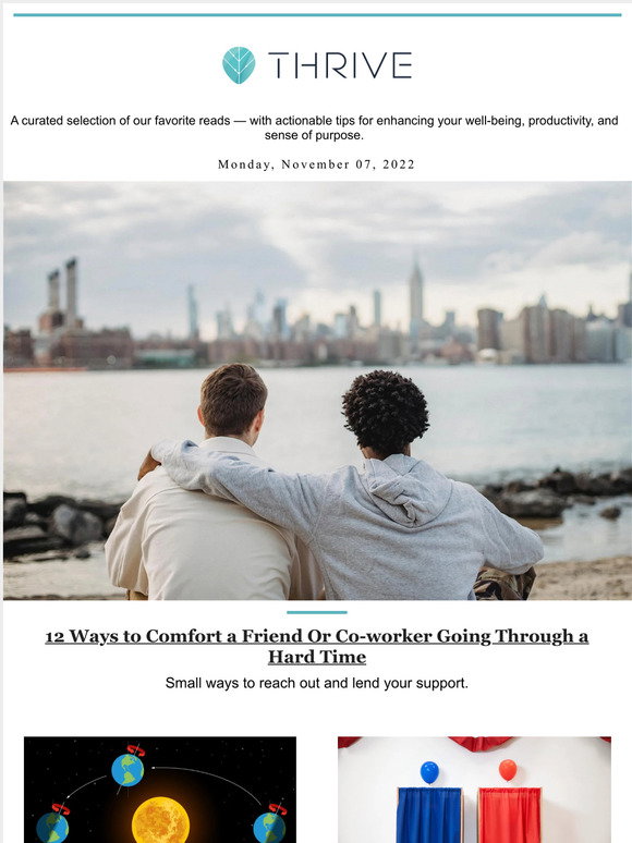 Thrive Global: How to Comfort a Friend Going Through a Hard Time | Milled
