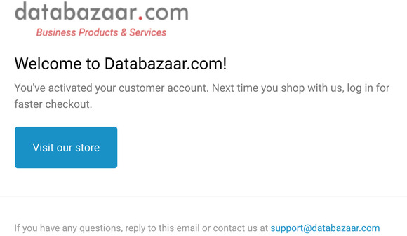 Databazaar: Customer account confirmation | Milled