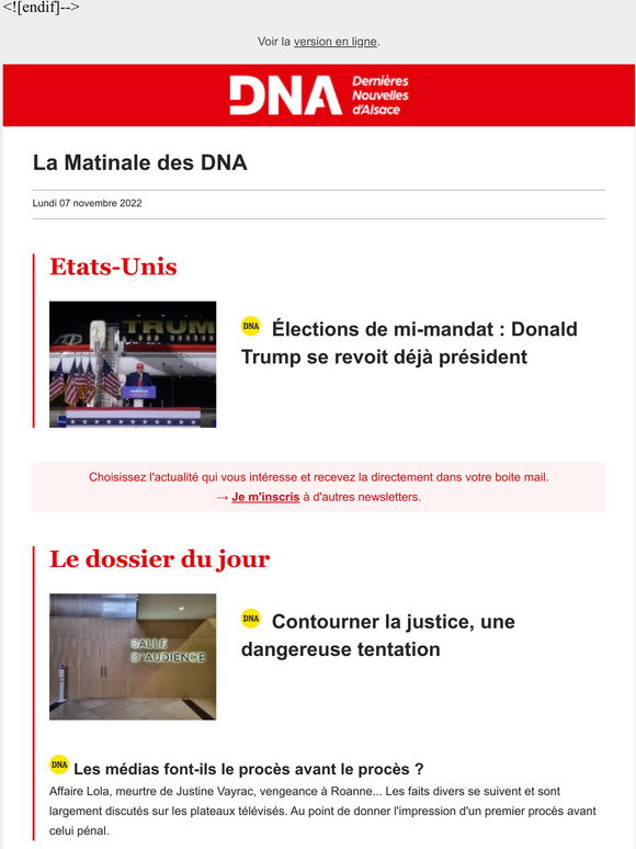 Dernières Nouvelles d'Alsace - DNA: La Matinale des DNA | Milled