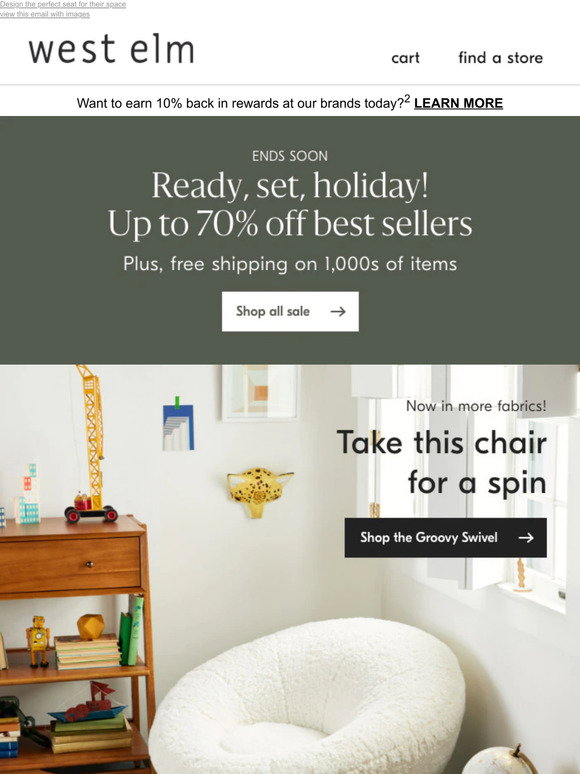 West Elm: 🌀 Our Groovy Swivel Chair now comes in more colors! | Milled