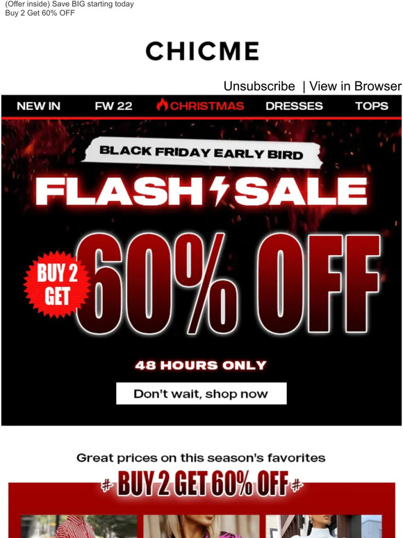 Chicme Email Newsletters: Shop Sales, Discounts, and Coupon Codes