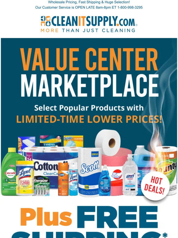 CleanItSupply: VALUE CENTER MARKETPLACE - Special Price Reductions For ...