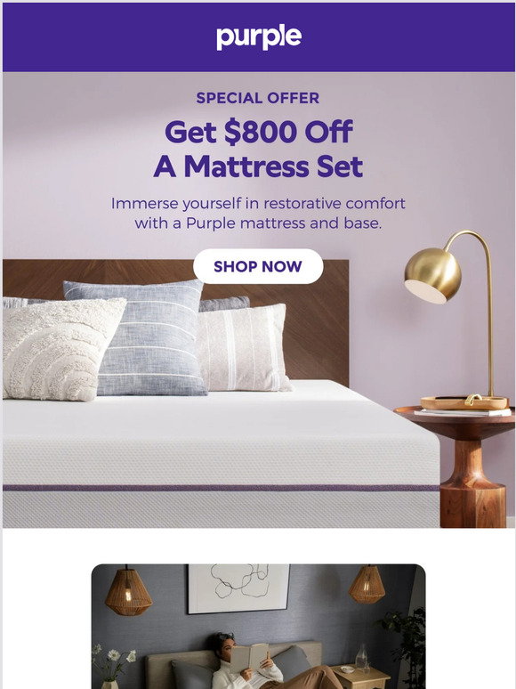 Purple: Discover our mattress lines at hundreds off. | Milled