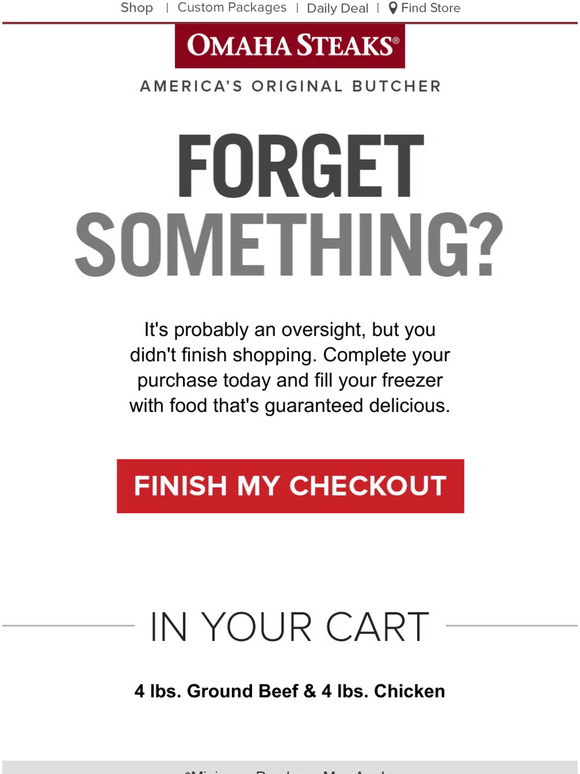 OmahaSteaks.com, Inc.: Don't Forget your Omaha Steaks order is still ...