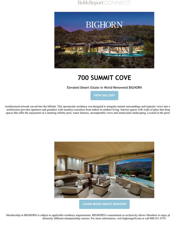 Robb Report: Contemporary Estate Nestled in World-Renowned BIGHORN Golf ...