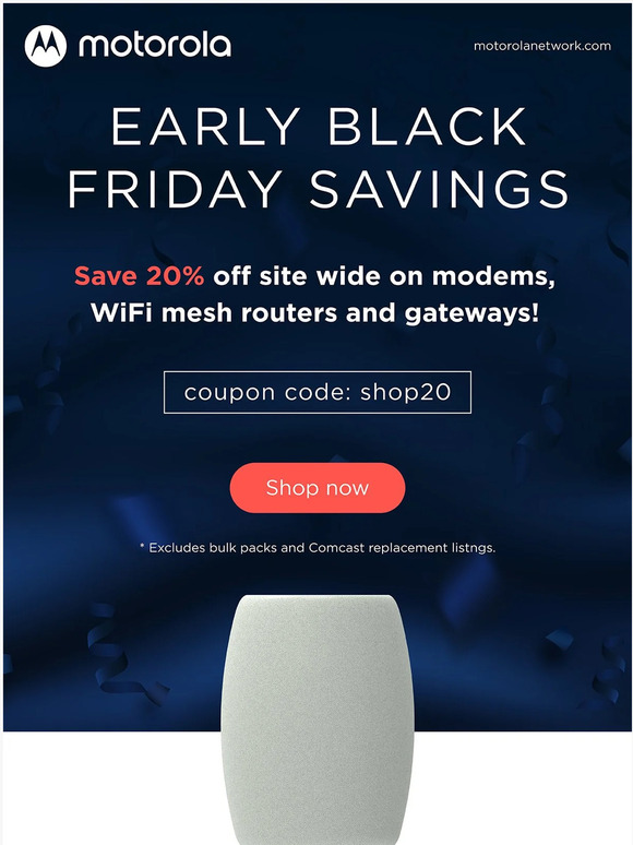Motorola Network (US): 🚨Sale on Cable Modems, WiFi Routers and Gateways ...