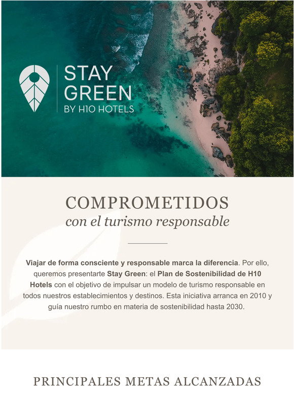 H10 Hotels: Stay Green 🌍 Comprometidos con el turismo responsable | Milled