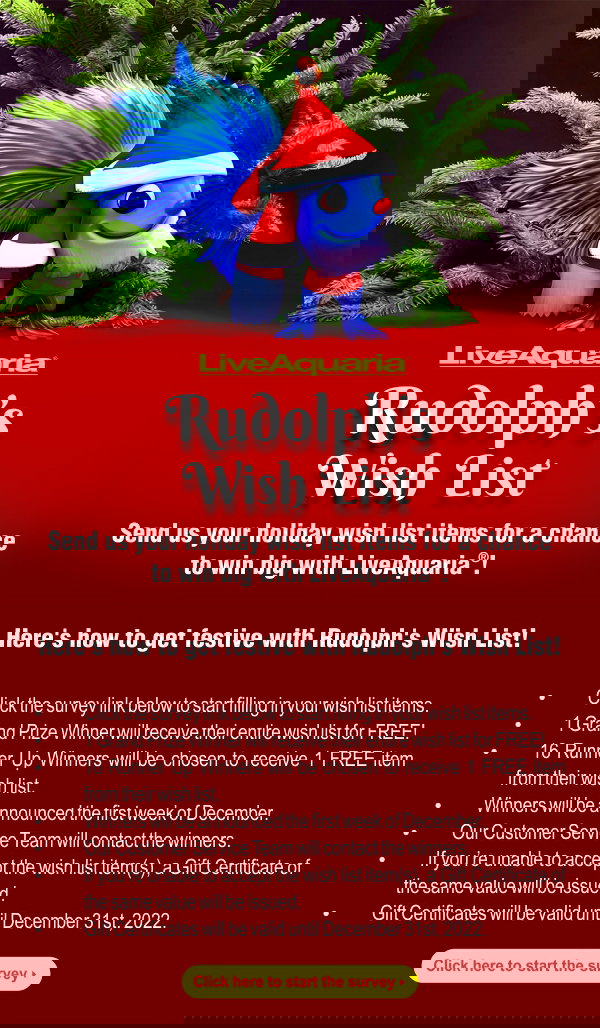 LiveAquaria: Make your wishes and win big with Rudolph's Wish List | Milled