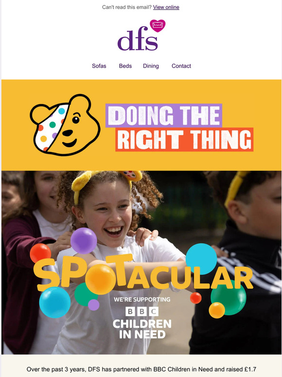 DFS: We're supporting BBC Children in Need | Milled