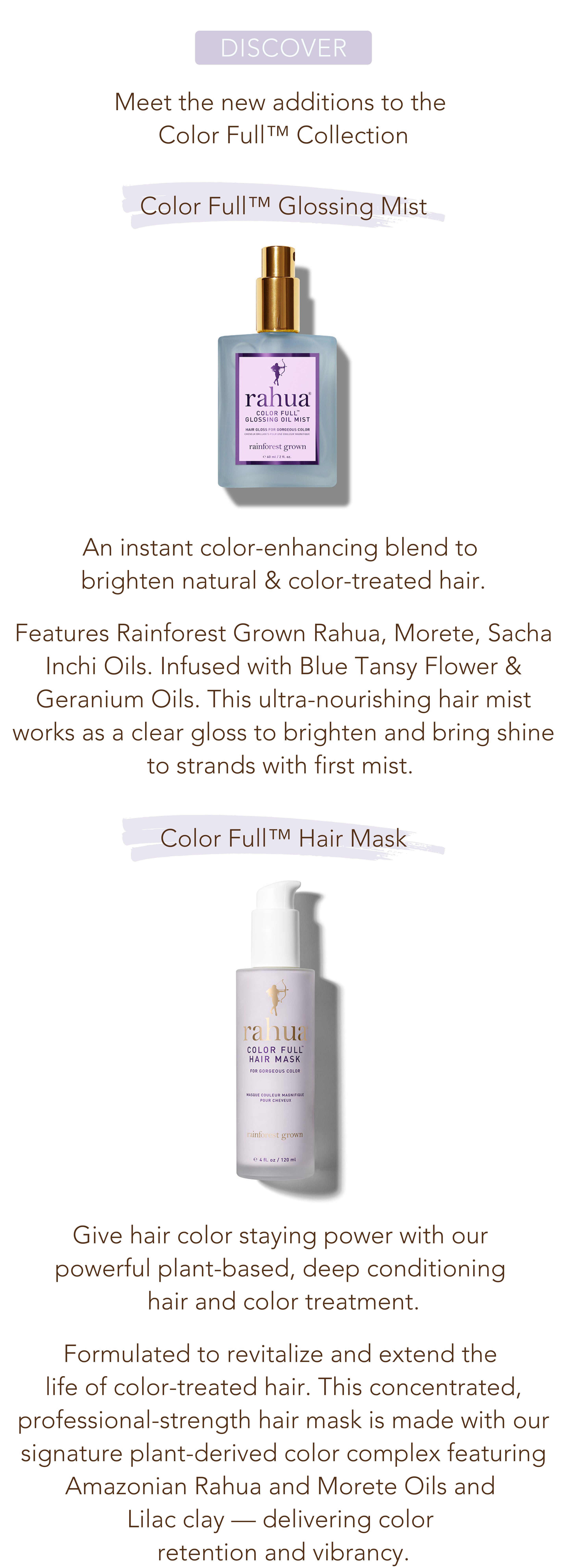 Rahua: Introducing New Color Full Glossing Oil Mist & Hair Mask 💜 | Milled