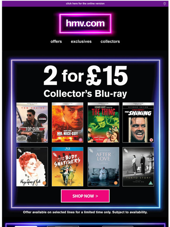 HMV: 2 for £15 Collector's Blu-ray 🤫 | Milled