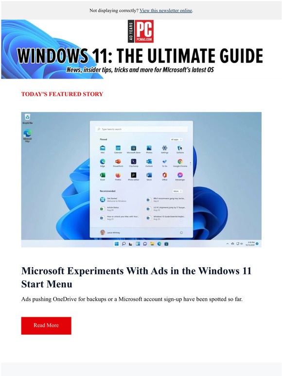 PC Mag Shop: Microsoft Experiments With Ads in the Windows 11 Start ...