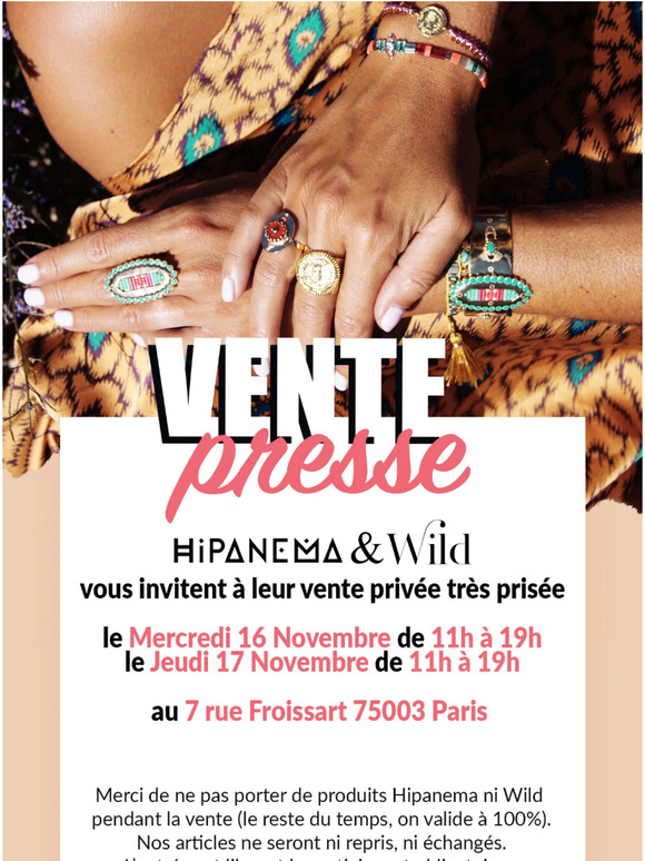Hipanema: Invitation personnelle à notre vente Parisienne 🌈 | Milled