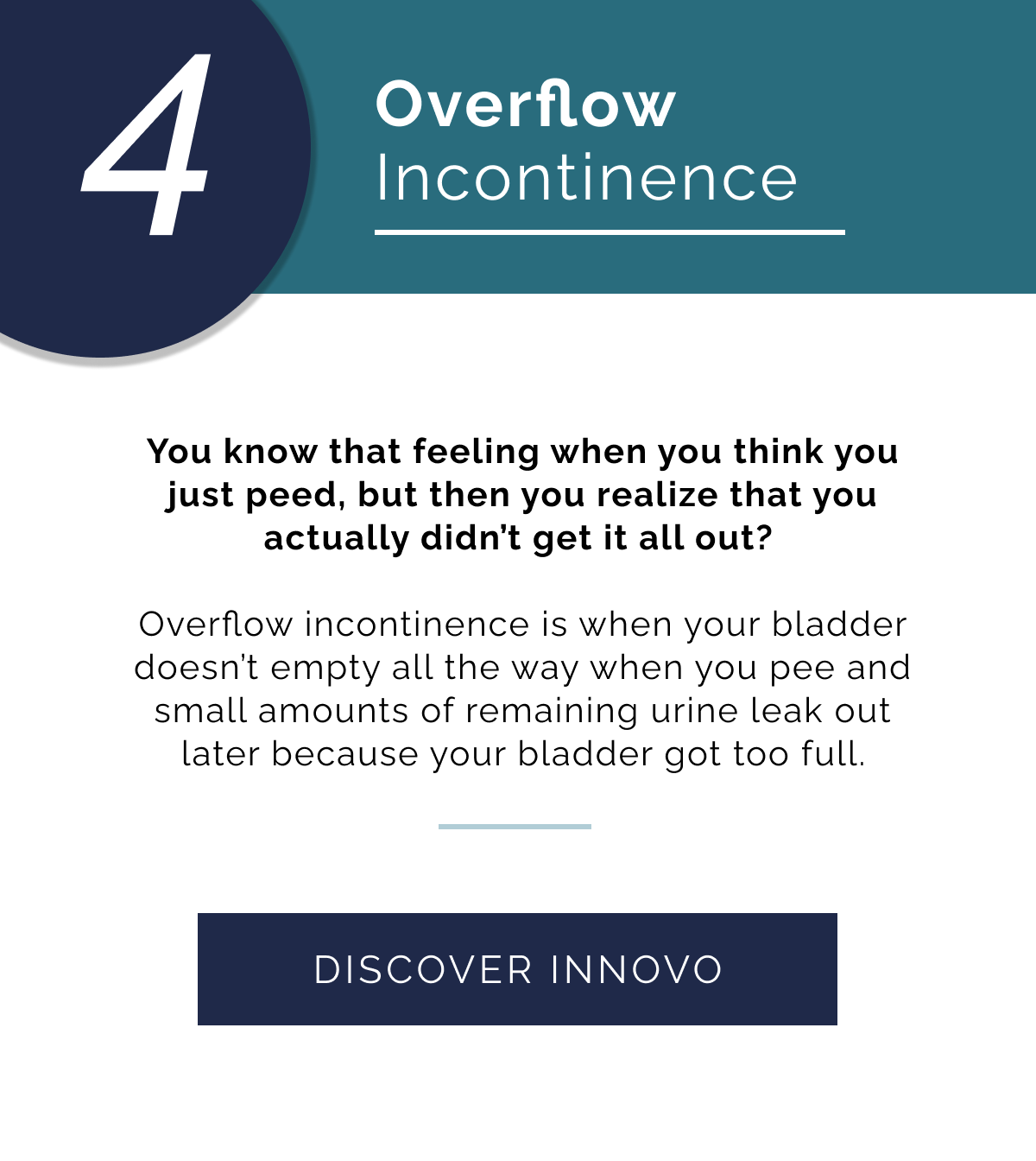 Innovo: 4 Types of Incontinence | Milled