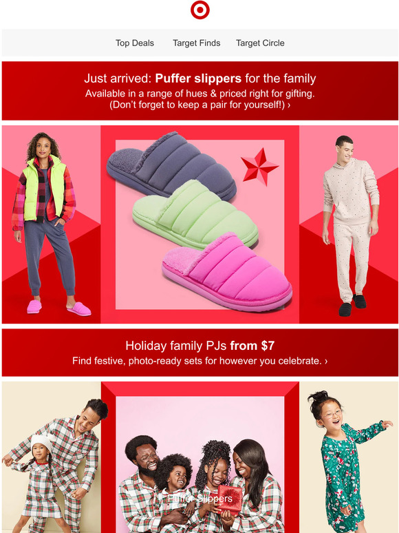 Target: Puffer slippers for the family are here—and perfectly giftable ...